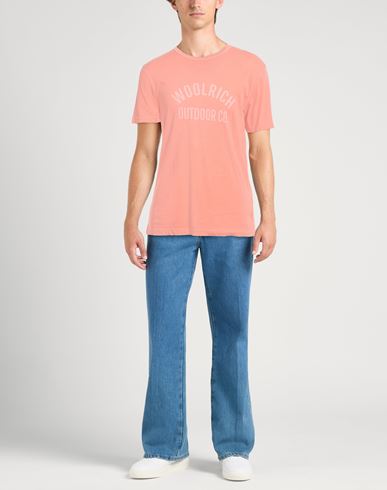 WOOLRICH man t-shirt salmon pink size m cotton